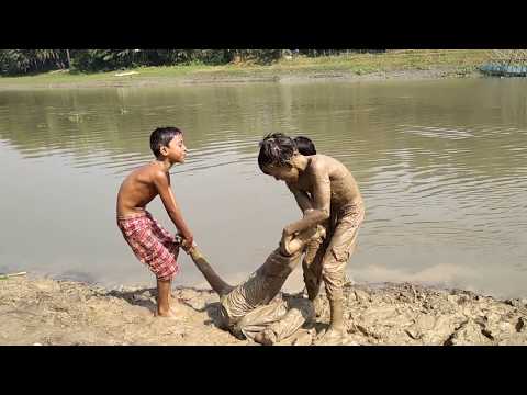 WWW Wrestling in mud village boy