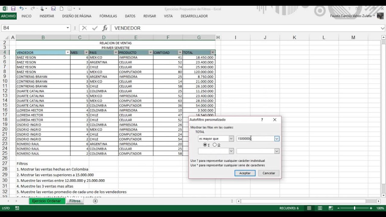lección 7 - Filtros en Excel - YouTube