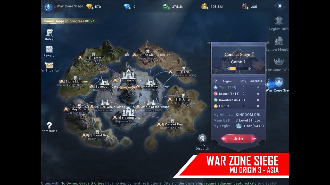 War Zone Siege - First Experience : MU Origin 3 - YouTube