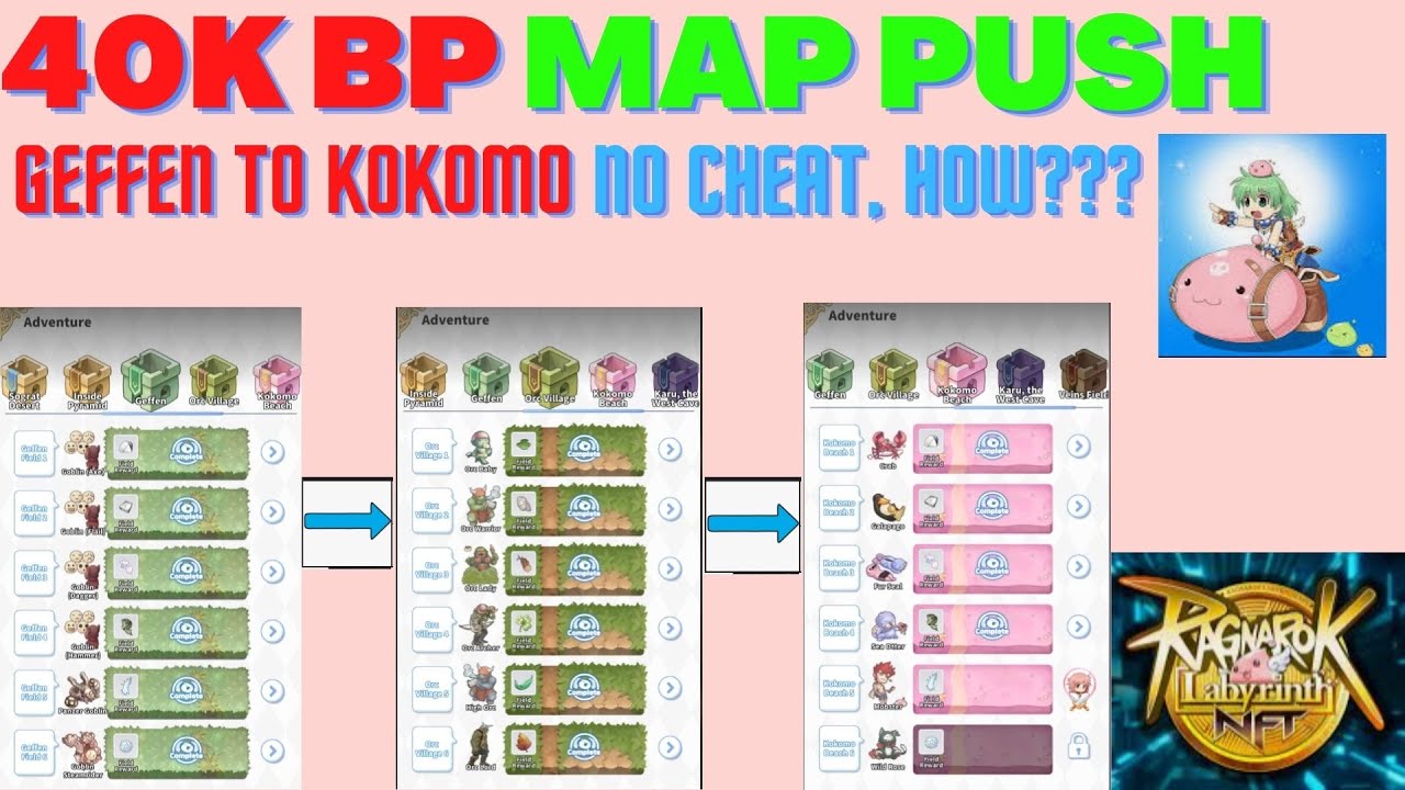 Ragnarok Labyrinth NFT - 40k BP Character Map Push, Geffen to Kokomo ...