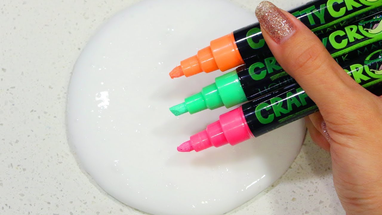 Making Slime with Balloons & Liquid Chalk Markers Slime Coloring! - YouTube
