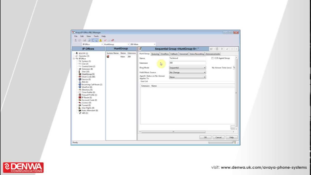 How to program a hunt group on the Avaya IP Office - YouTube