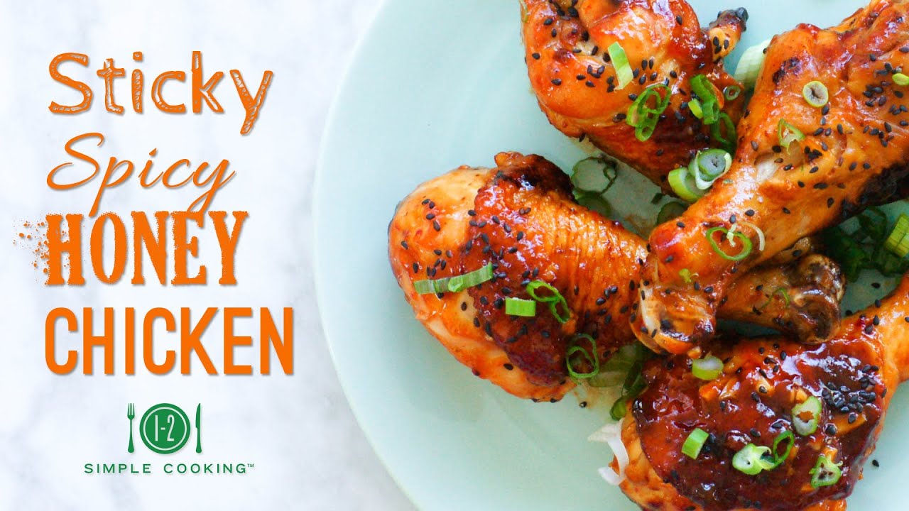 Sticky Spicy Honey Chicken | 1-2 Simple Cooking - YouTube