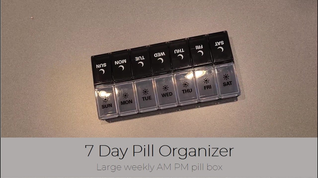 In Hand Review of 7 Day Pill Organizer 2 Times a Day, Large Weekly AM ...