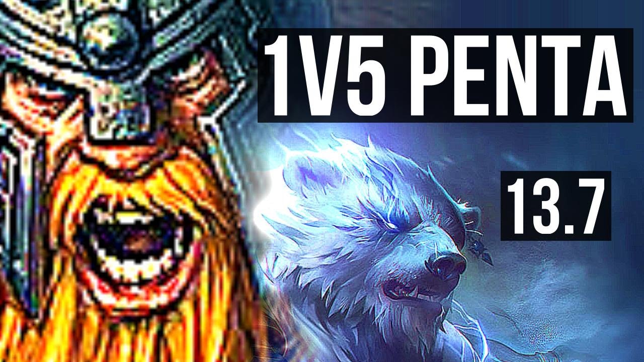 OLAF vs VOLIBEAR (TOP) | 1v5 Penta, 8 solo kills, 12/2/6, Legendary ...