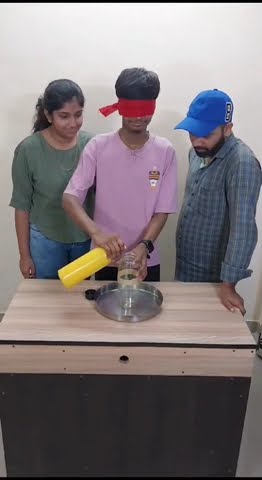 Fill the bottle with blind fold | Fill the water challenge😲😲 # ...