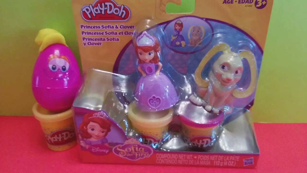 Princess Sofia & Clover Playdoh with Zaini Kinder Surprise Eggs Disney ...