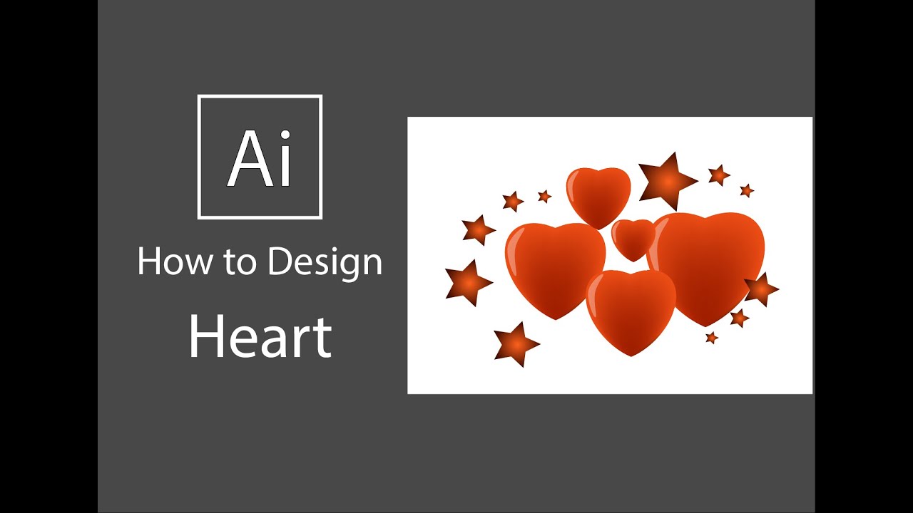 How to Design Heart Adobe Illustrator Tutorial - YouTube