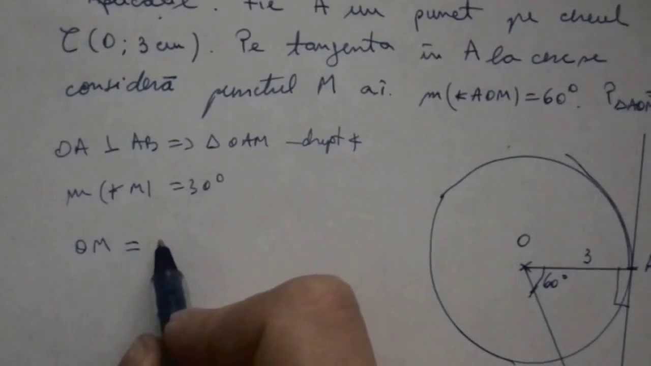 Cercul. Pozitia relativa a unei drepte fata de un cerc. Exercitii ...