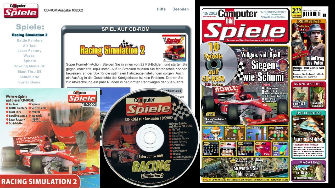 Die Computer Bild Spiele 10/2002 (Zeitschrift & CD mit Racing ...