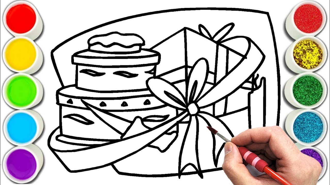 Happy Birthday Gift Drawing, Painting & Coloring For Kids and Toddlers ...