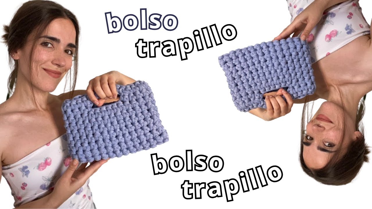 Tutorial bolso de ganchillo con trapillo. Fácil y rápido. - YouTube