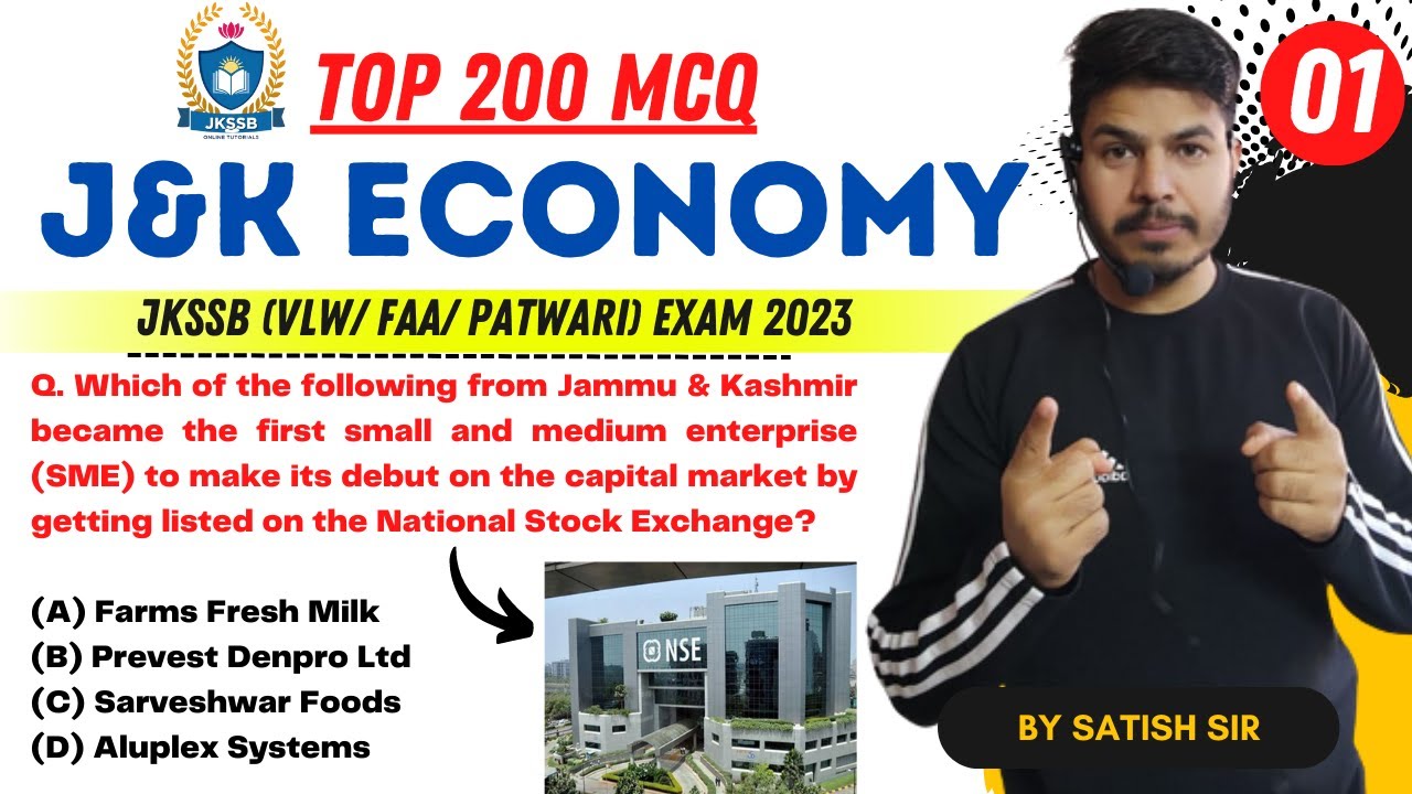 Top 100 mcq of J&k Economy for jkssb vlw faa patwari naib tehsildar exam 2023 - YouTube