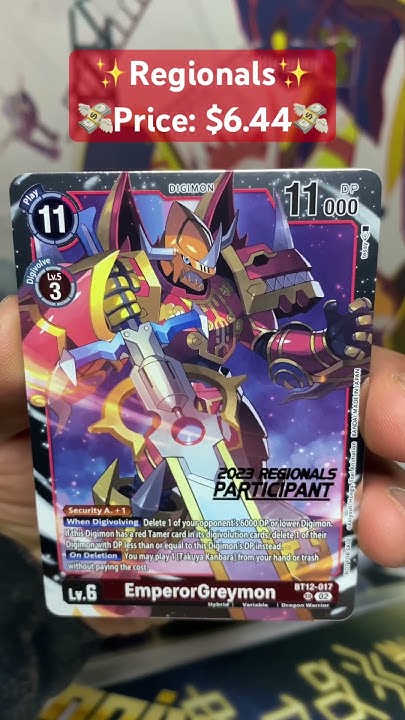 EmperorGreymon (Regionals Participant) BT12-017 SR #digimoncardgame - YouTube