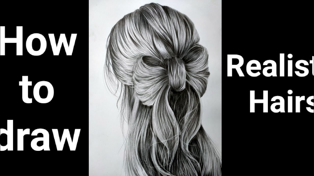 How to draw Realistic hairs | Step by step | Tutorial for BEGINNERS ...
