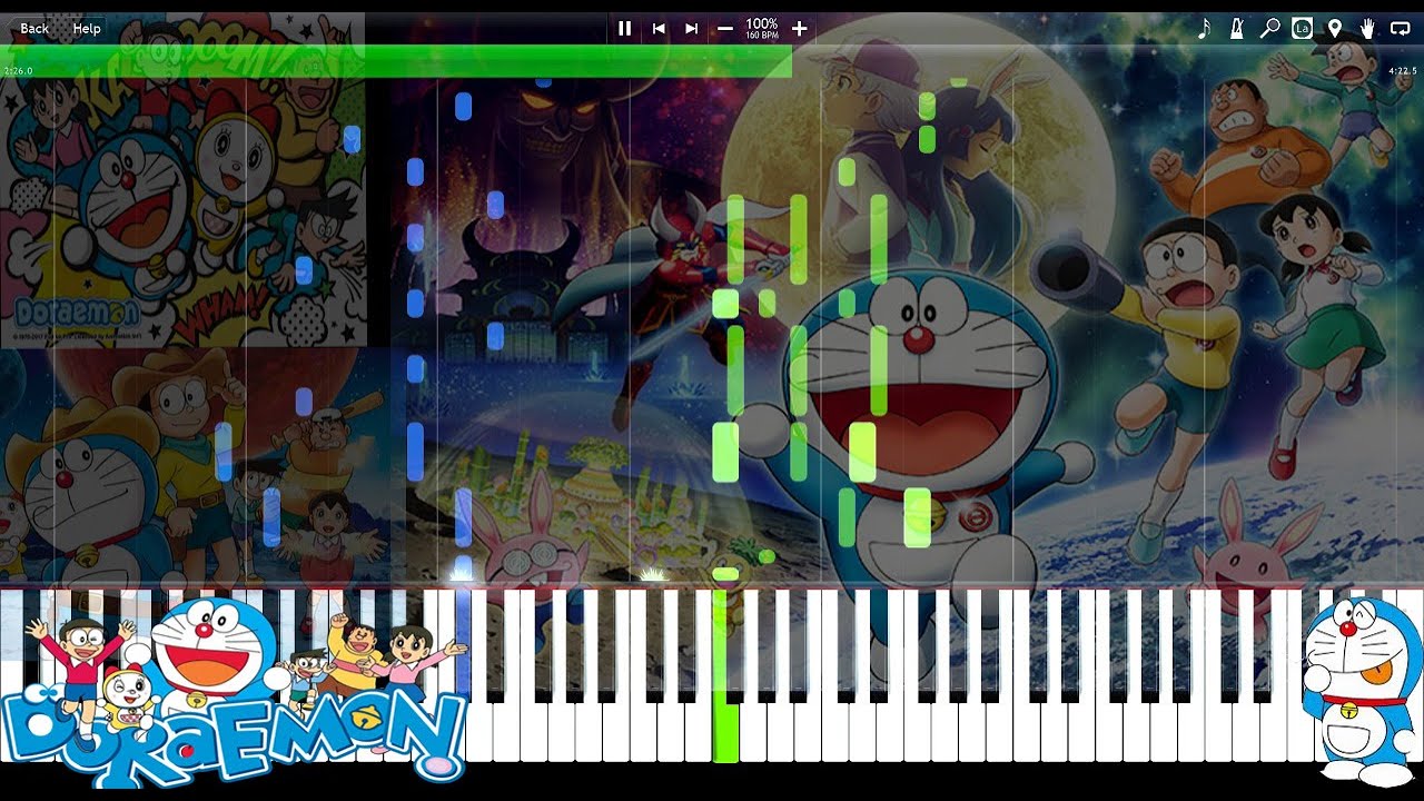 doraemon theme song || Doraemon theme\opening song piano cover/tutorial ...