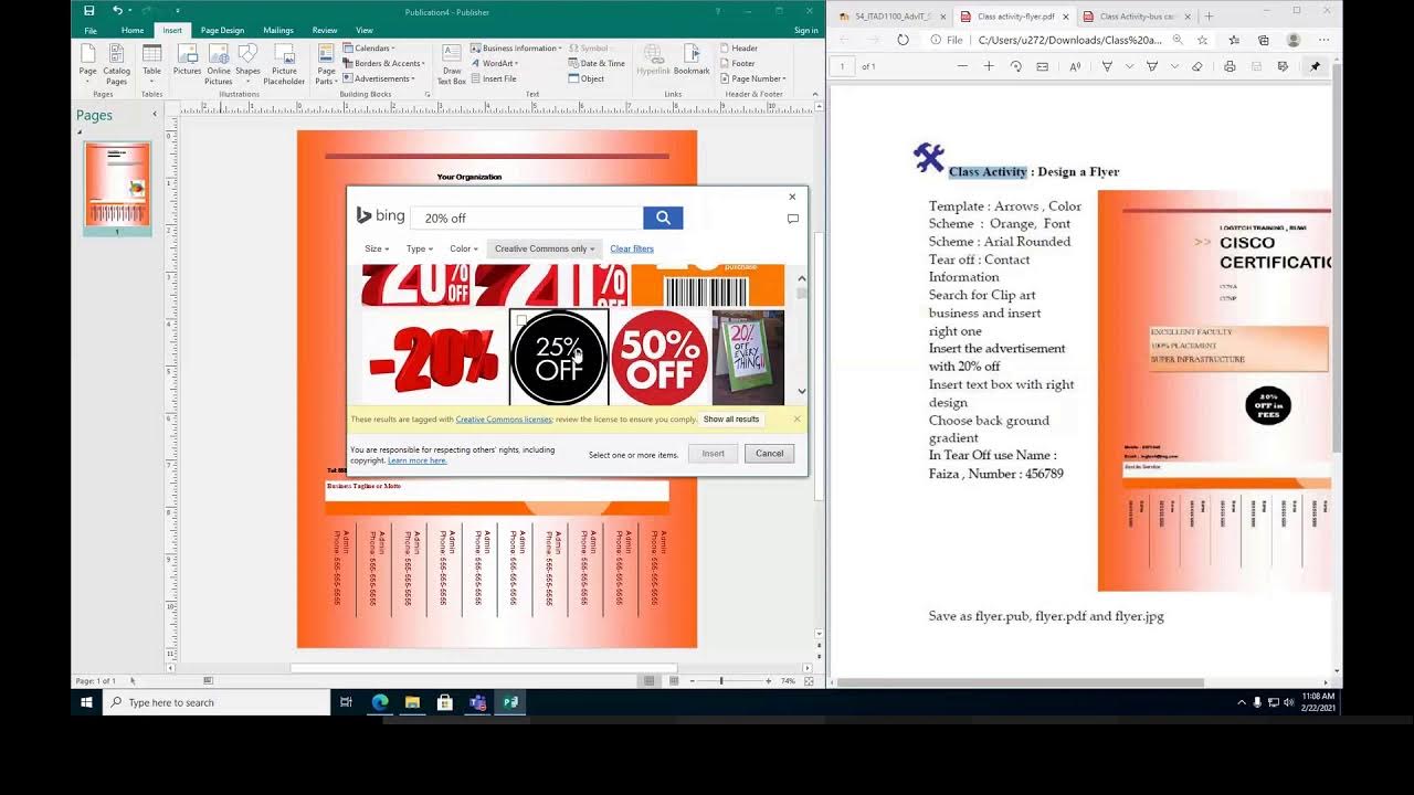Microsoft publisher 2016 tutorial: Demonstration on designing flyer ...