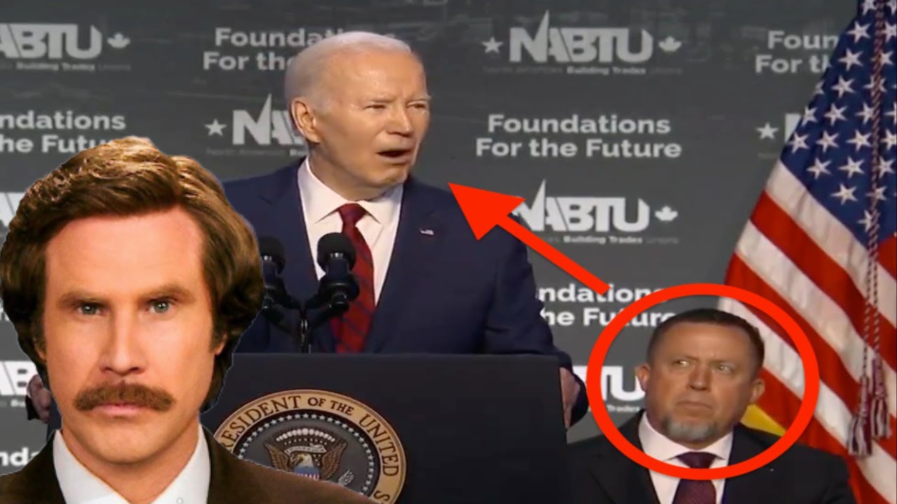 Biden goes Ron Burgundy with the teleprompter - YouTube