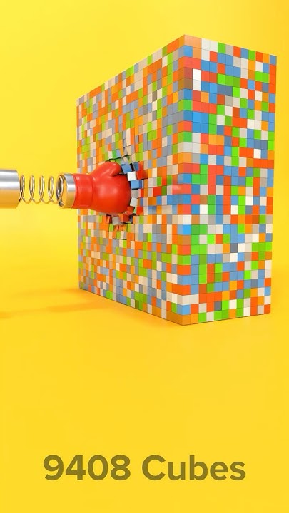 3D animation CUBE destroyed by boxing gloves #3danimation #cube #box - YouTube