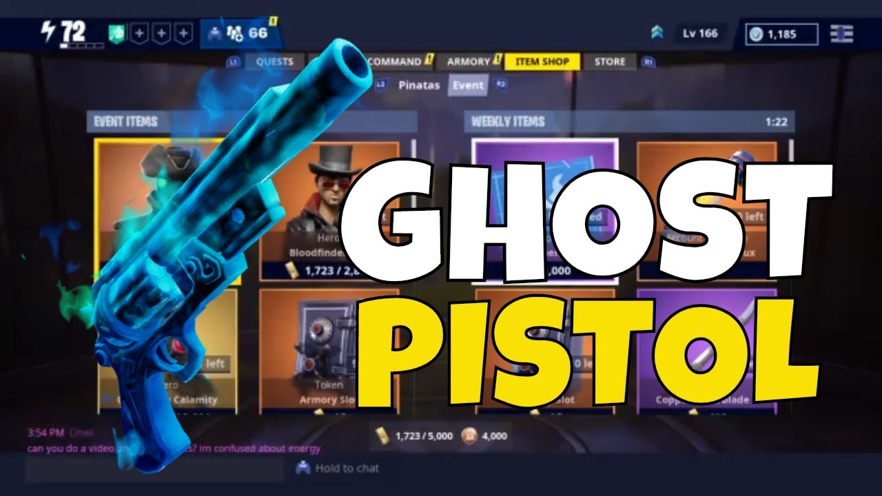 NEW SPOOKY GHOST PISTOL! Fortnite Save The World - YouTube