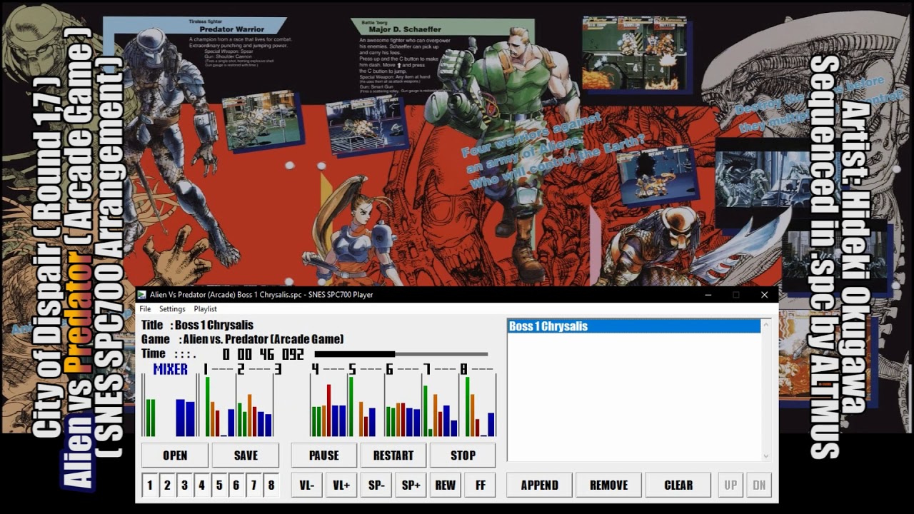 Alien vs Predator (Arcade Game) - Boss 1 Chrysalis (SNES SPC700 ...