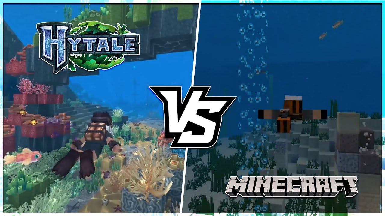 Hytale vs Minecraft Swimming Comparison | 2021 - YouTube