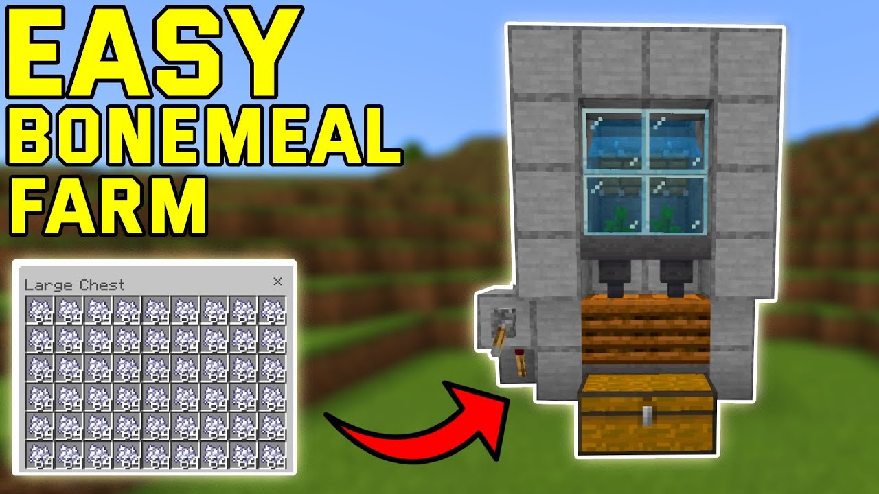 Easy Bonemeal Farm Minecraft bedrock (Bedrock/Mcpe/Ps4/Xbox) - YouTube