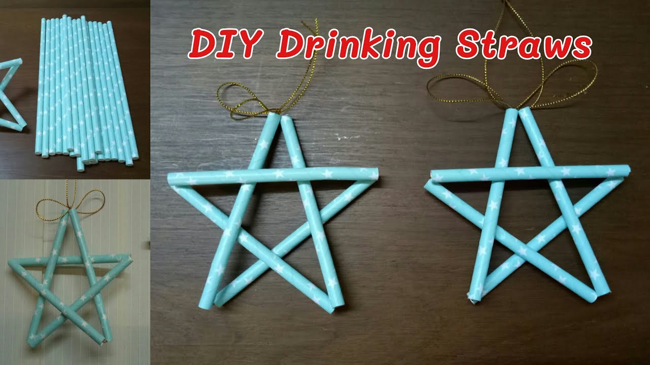 3 Minutes Diy Paper Drinking Straws | How to make Easy Christmas Star ...
