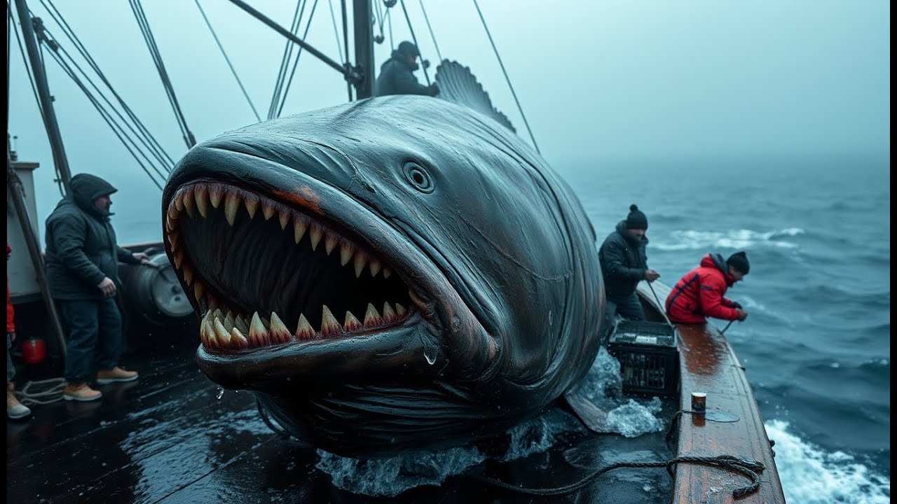 "Giant Deep-Sea Fish with Razor-Sharp Teeth: Dramatic Fishing Boat ...