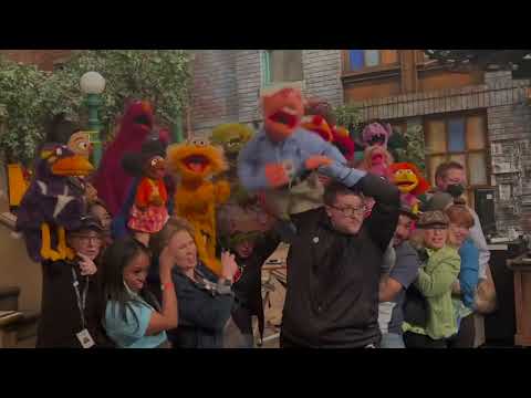 Frankie Biondo at work on Sesame Street