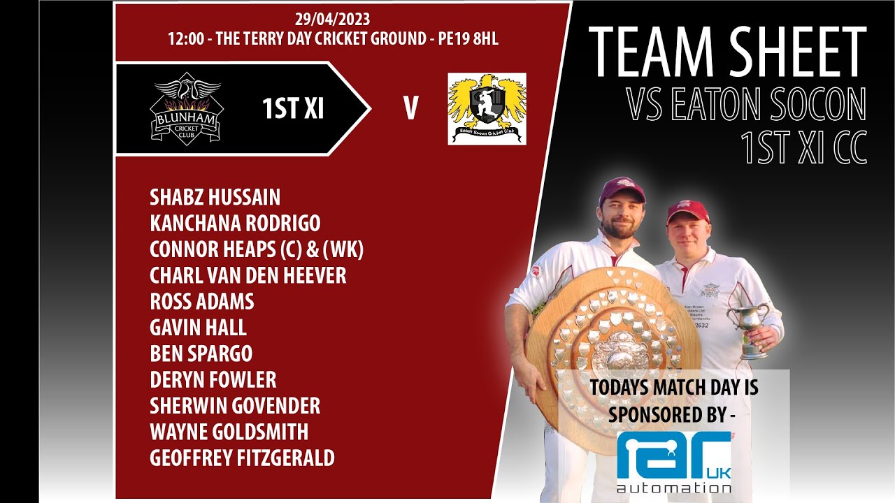 Eaton Socon CC 1st XI v Blunham CC 1st XI | 29/04/2023 | An Imposing ...