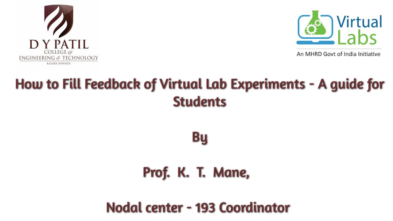 Virtual Lab - Guide for student feedback - YouTube
