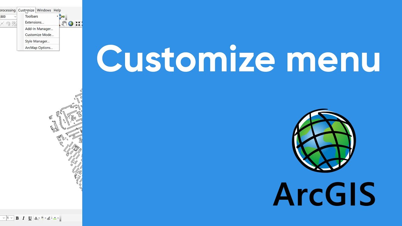 ArcGIS-Customize menu - YouTube