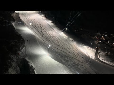 NIGHT SKIING in Austria | Obergurgl | Run 6 | 2023 | 4K60 | Sunset ...