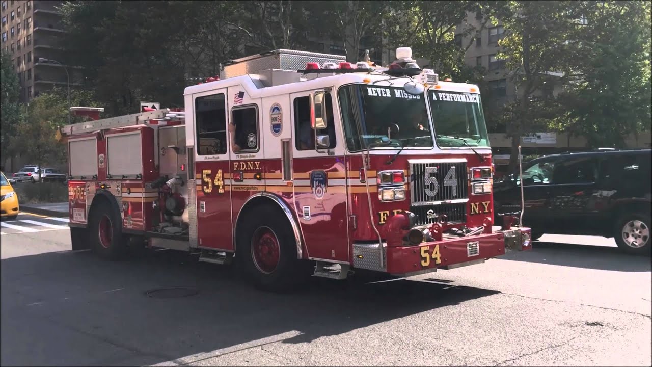COMPILATION OF FDNY APPARATUS TAKING UP FROM FIRES, COLLAPSES ...