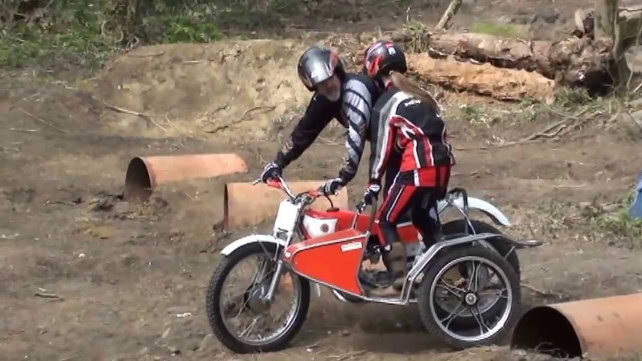 Bultaco Sherpa with trials sidecar - YouTube