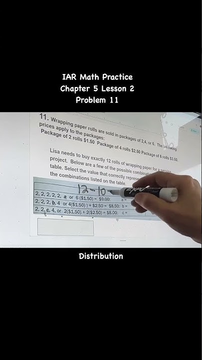 IAR Math Practice Chapter 5 Lesson 2 Problem 11 Distribution - YouTube