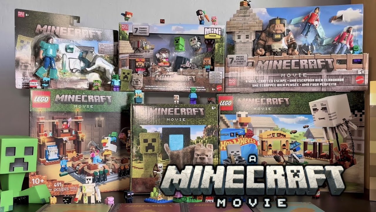 A MINECRAFT MOVIE TOY HAUL (MATTEL & LEGO) 1-6 - YouTube