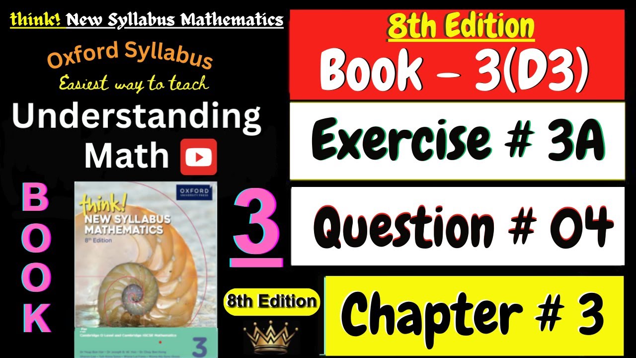 D3 Math Book Chapter 3 Exercise 3A Question # 4 | Quadratic and ...