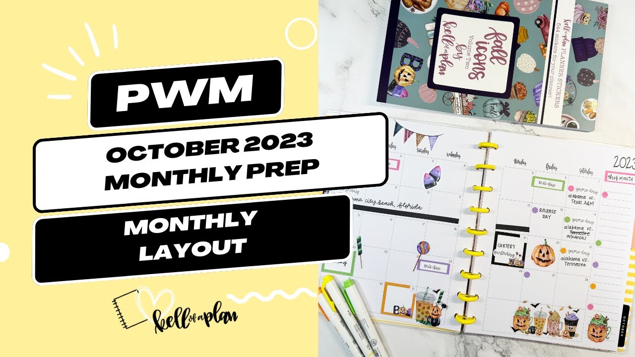 Plan with Me- October 2023 monthly planner Prep - YouTube