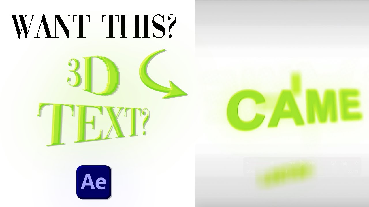 Smooth 3D Text In After Effects Tutorial - YouTube