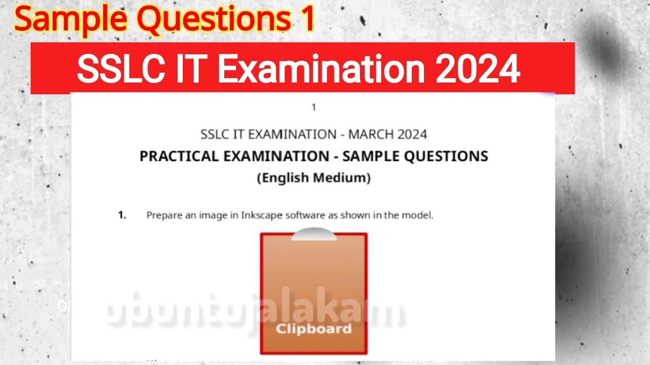 SSLC IT Examination 2024 | Sample Questions 1 | Inkscape - YouTube