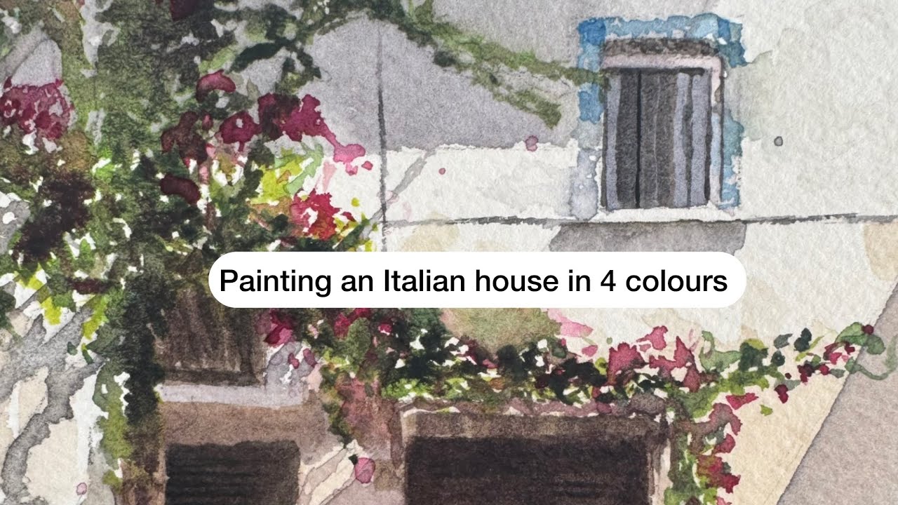 Painting a pretty Italian house using 3 colours and black. - YouTube