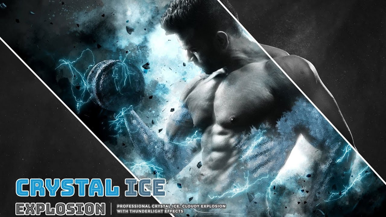 Crystal Ice Explosion Action | 10-In-1 Lighting Explosions Photoshop ...