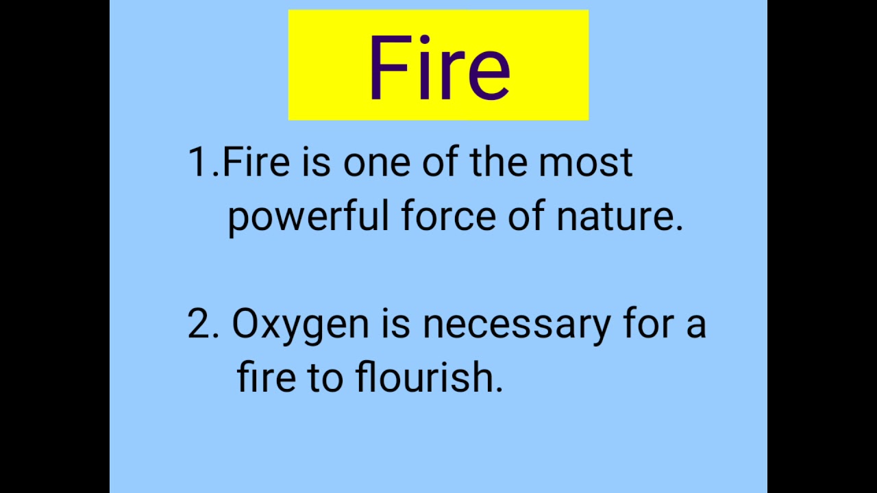 Fire /10 lines on Fire/in English for students. - YouTube