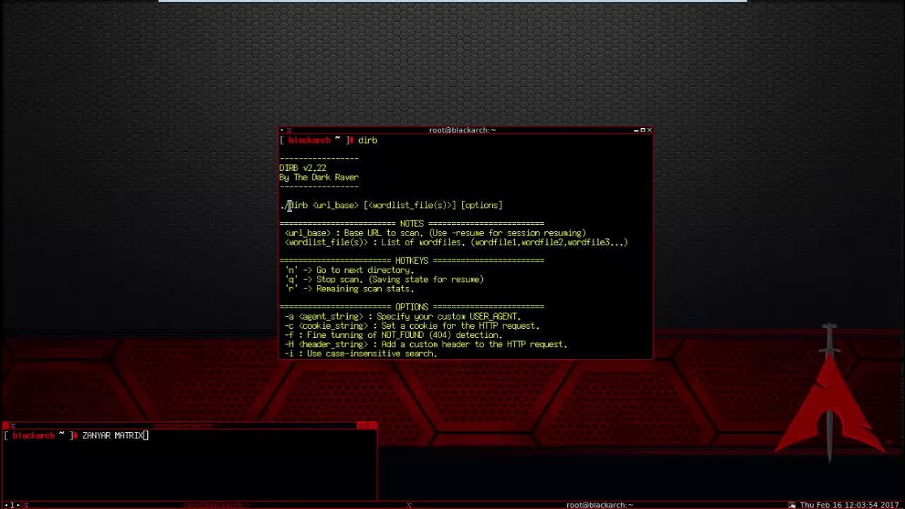 How to use DIRB in BLACK ARCH - YouTube
