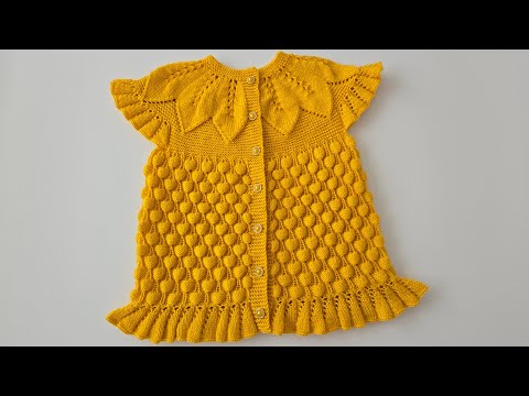 Yaprak Robalı Bebek Yeleği 🌼 Ahududu Model Bebek Yeleği Yapımı 🧶