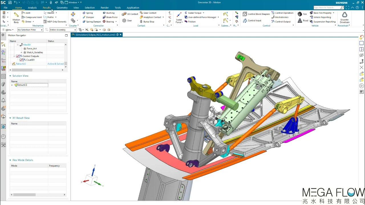 【Simcenter AMESIM】飛機起落架一維模型系統分析+耦合三維結構分析 1 D Landing Gear Motion and System Simulation-兆水科技代理 ...