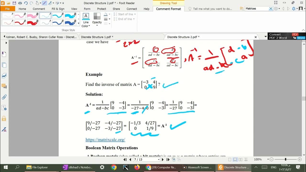 Inverse and Boolean Matrix - YouTube