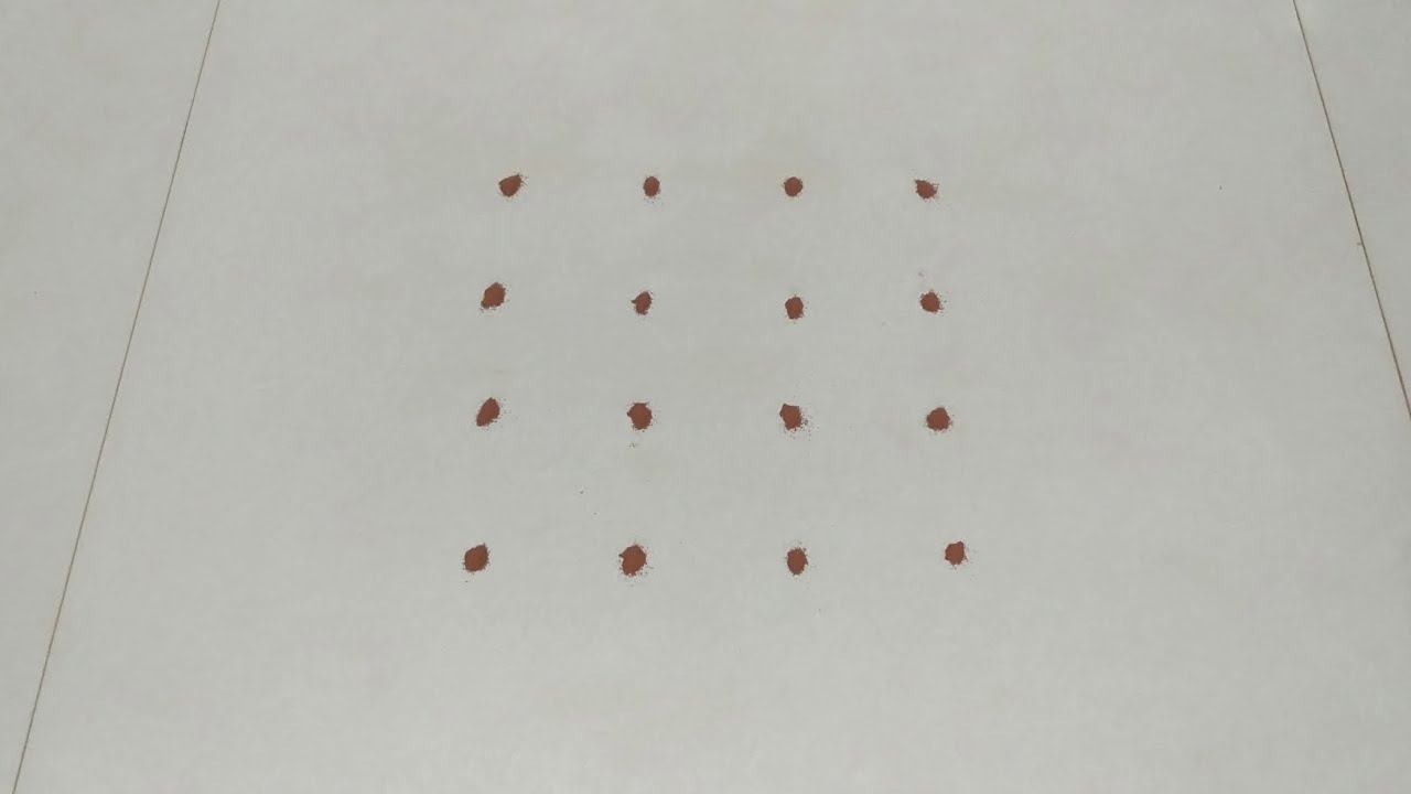 beginners rangoli | choti rangoli | 4 dots | daily kolam | simple ...